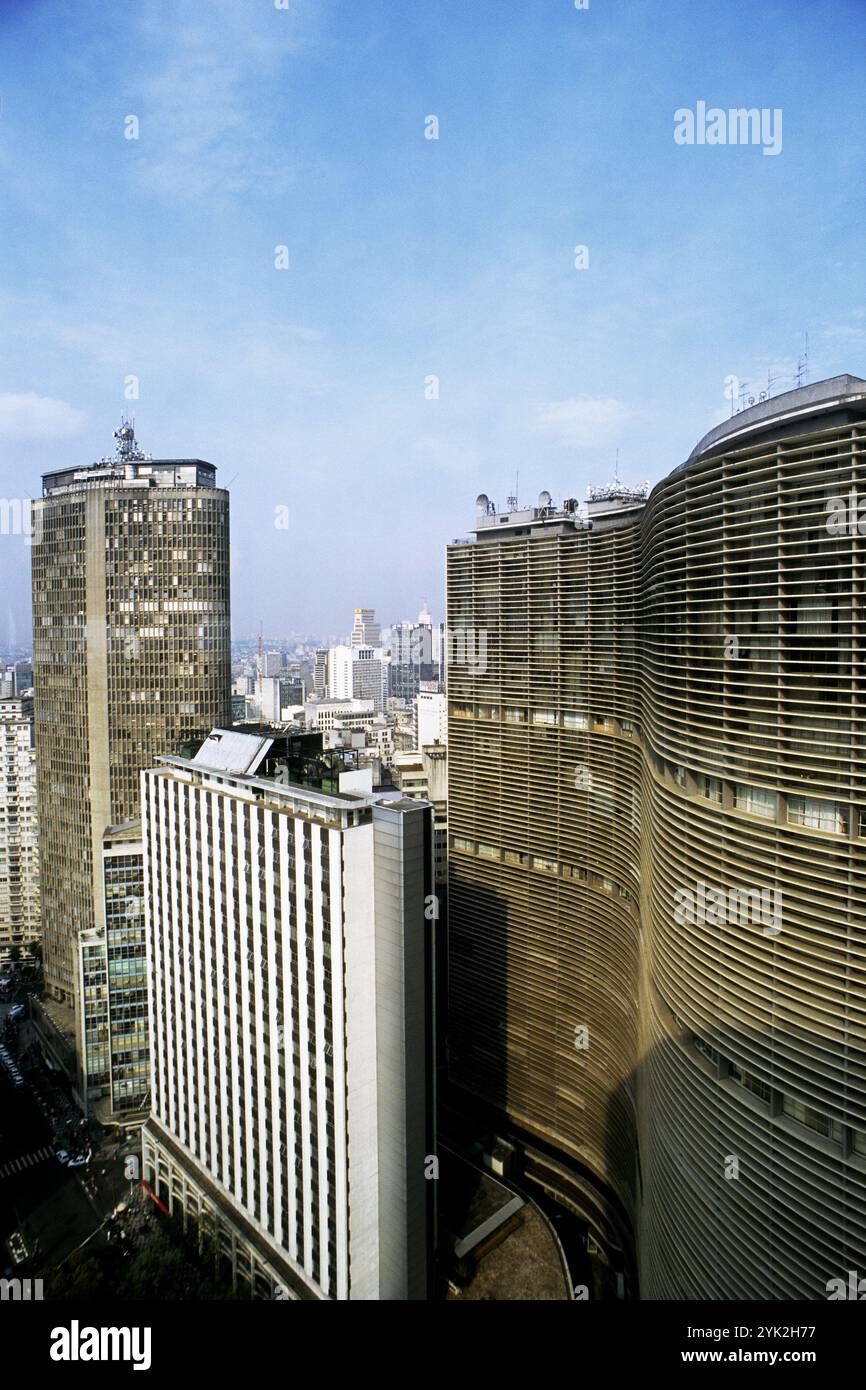 Copan building in foreground, skyline. Sâo Paulo. Brazil Stock Photo ...