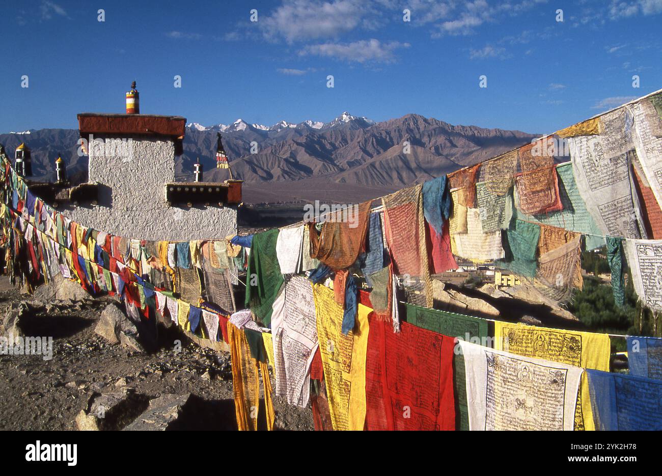 Prayer flags. Leh. Ladakh. India Stock Photo - Alamy