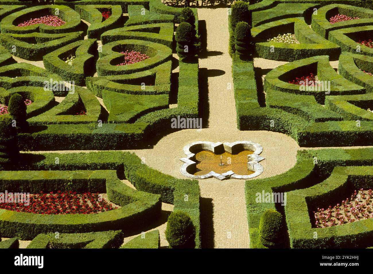 Villandry castle gardens, maze detail. Val-de-Loire, France Stock Photo ...
