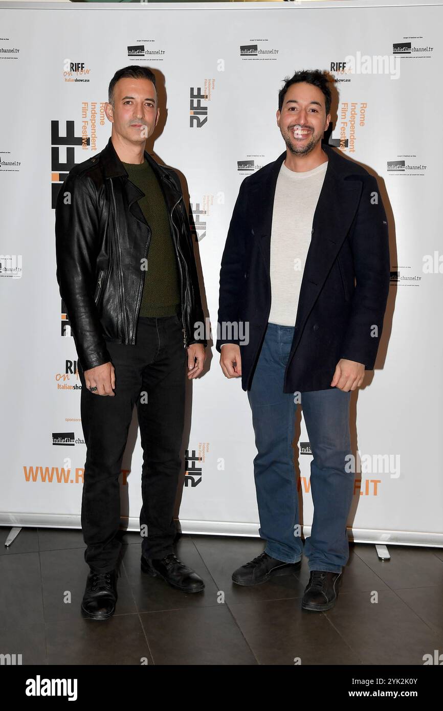 Rome: Cinema Aquila. Photocall film Settimo grado. In the photo: Michael Ounsa and Samir Arab ...
