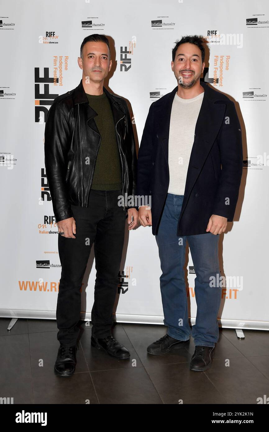 Rome: Cinema Aquila. Photocall film Settimo grado. In the photo: Michael Ounsa and Samir Arab ...