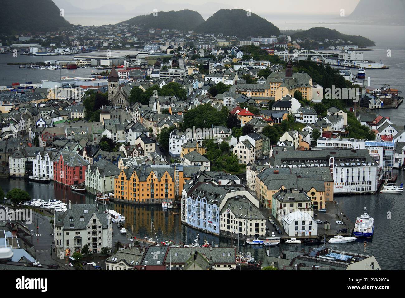 Norway, Alesund, general aerial view Stock Photo - Alamy