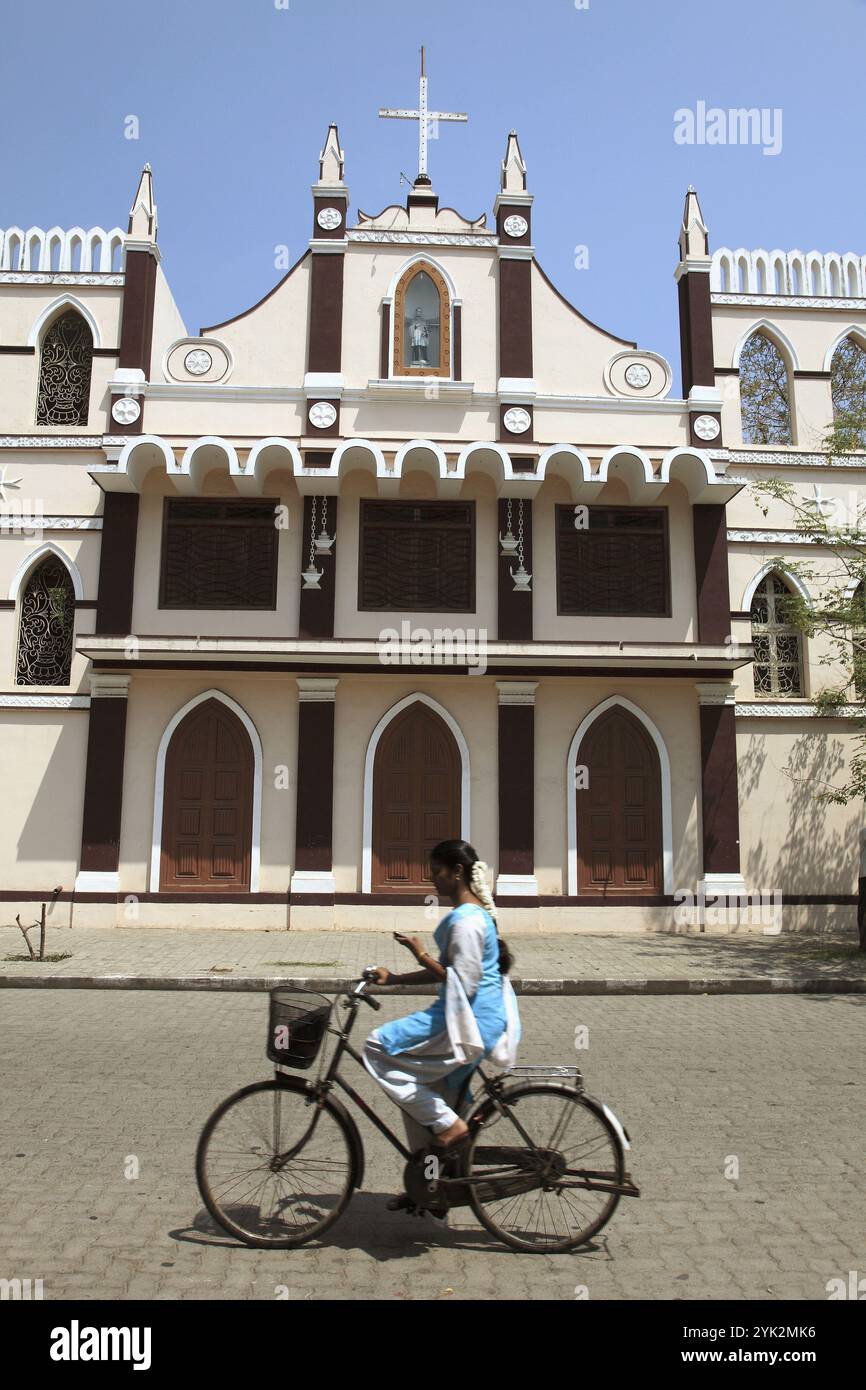 India, Puducherry, Pondicherry, St Louis de Gonzague Convent Stock ...