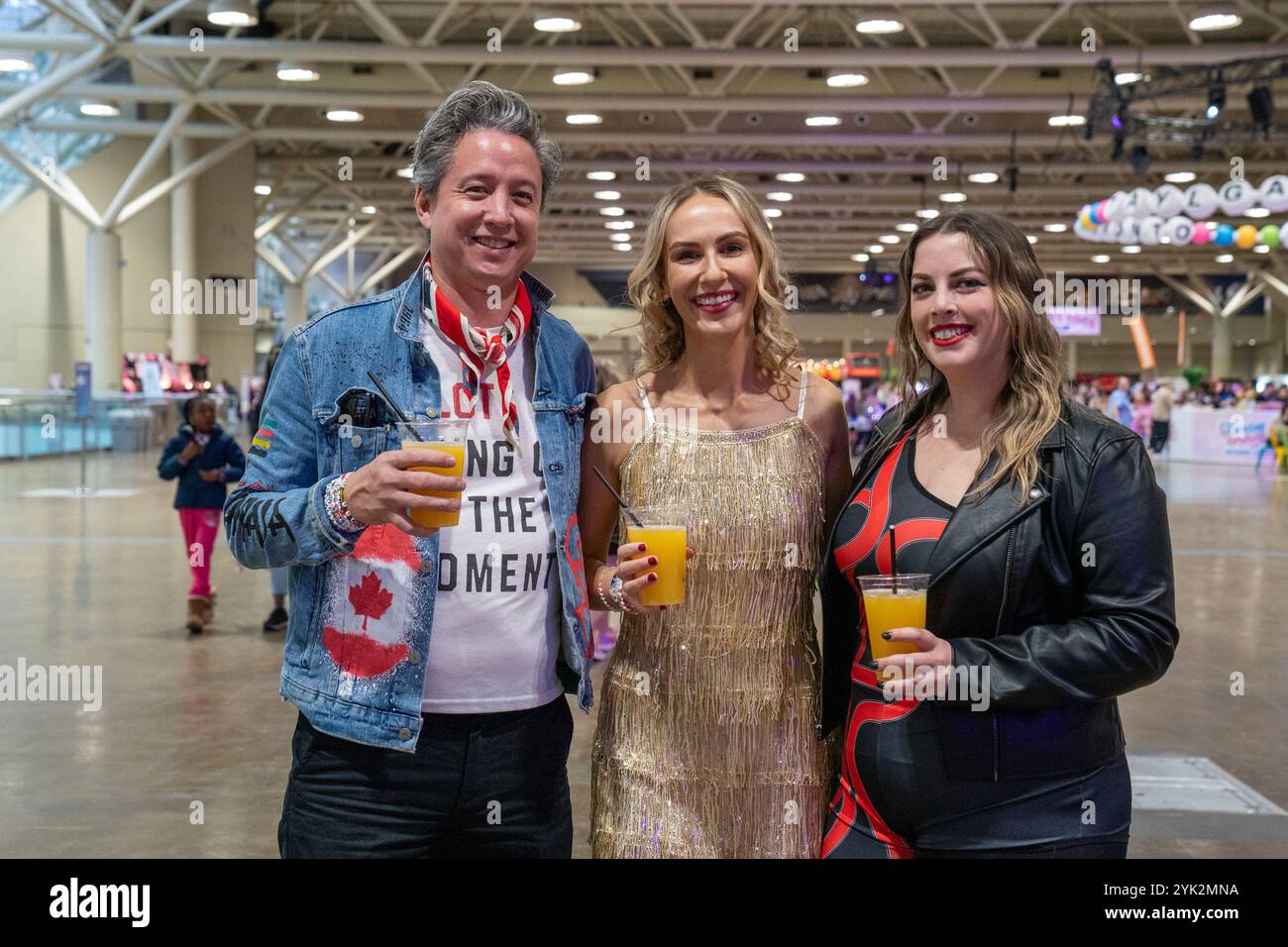 Toronto, Ontario, Canada. 15th Nov, 2025. Swifties pose for photo while ...
