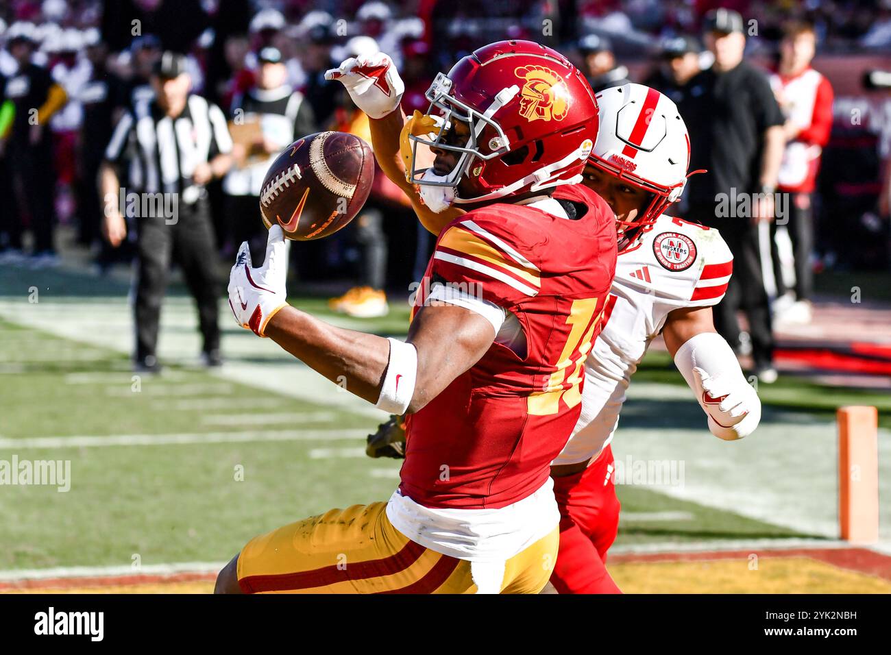 Los Angeles, CA. 16th Nov, 2024. USC Trojans wide receiver Kyron Hudson ...