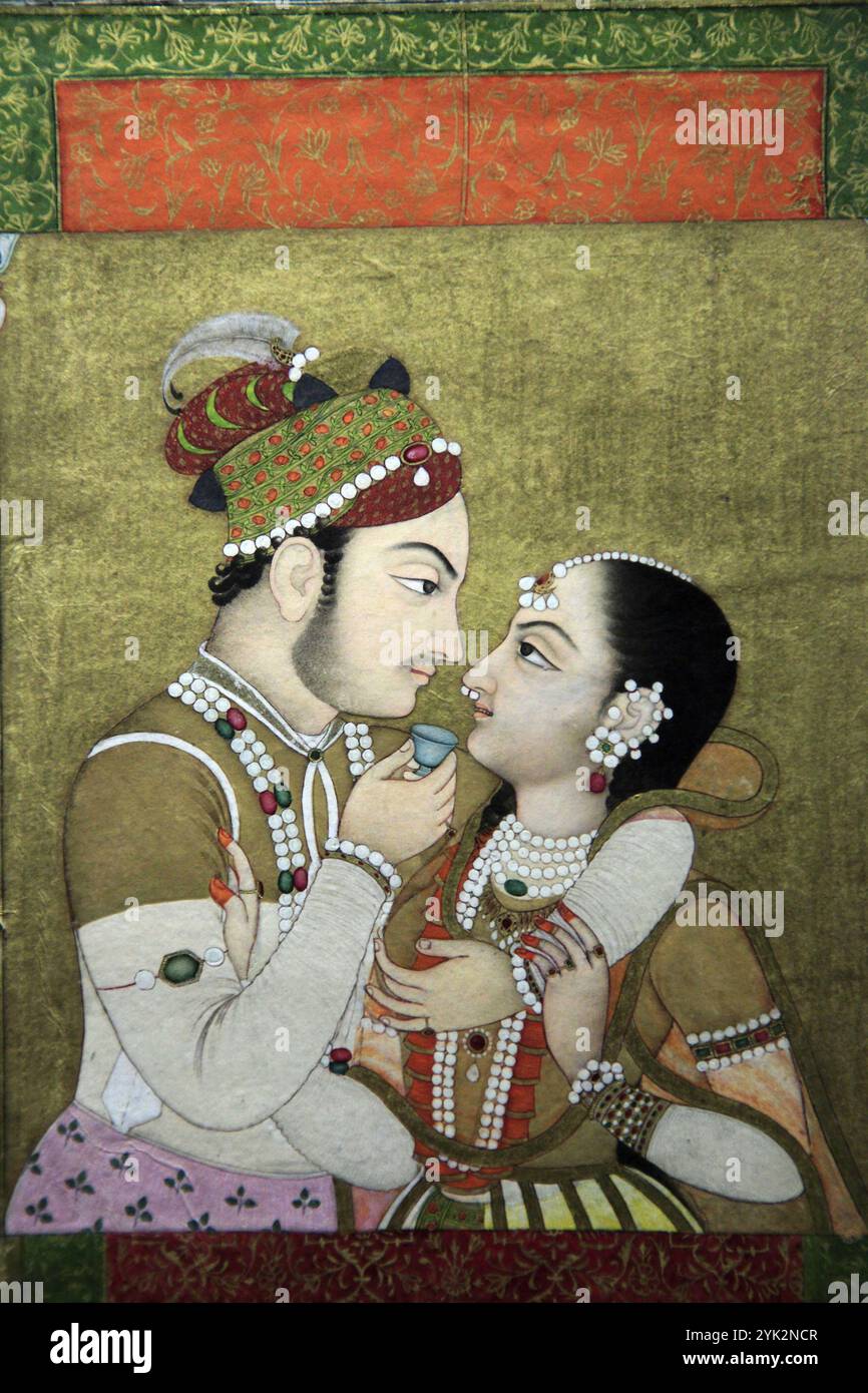 Germany, Berlin, Pergamon Museum, Mughal miniature painting, India ...