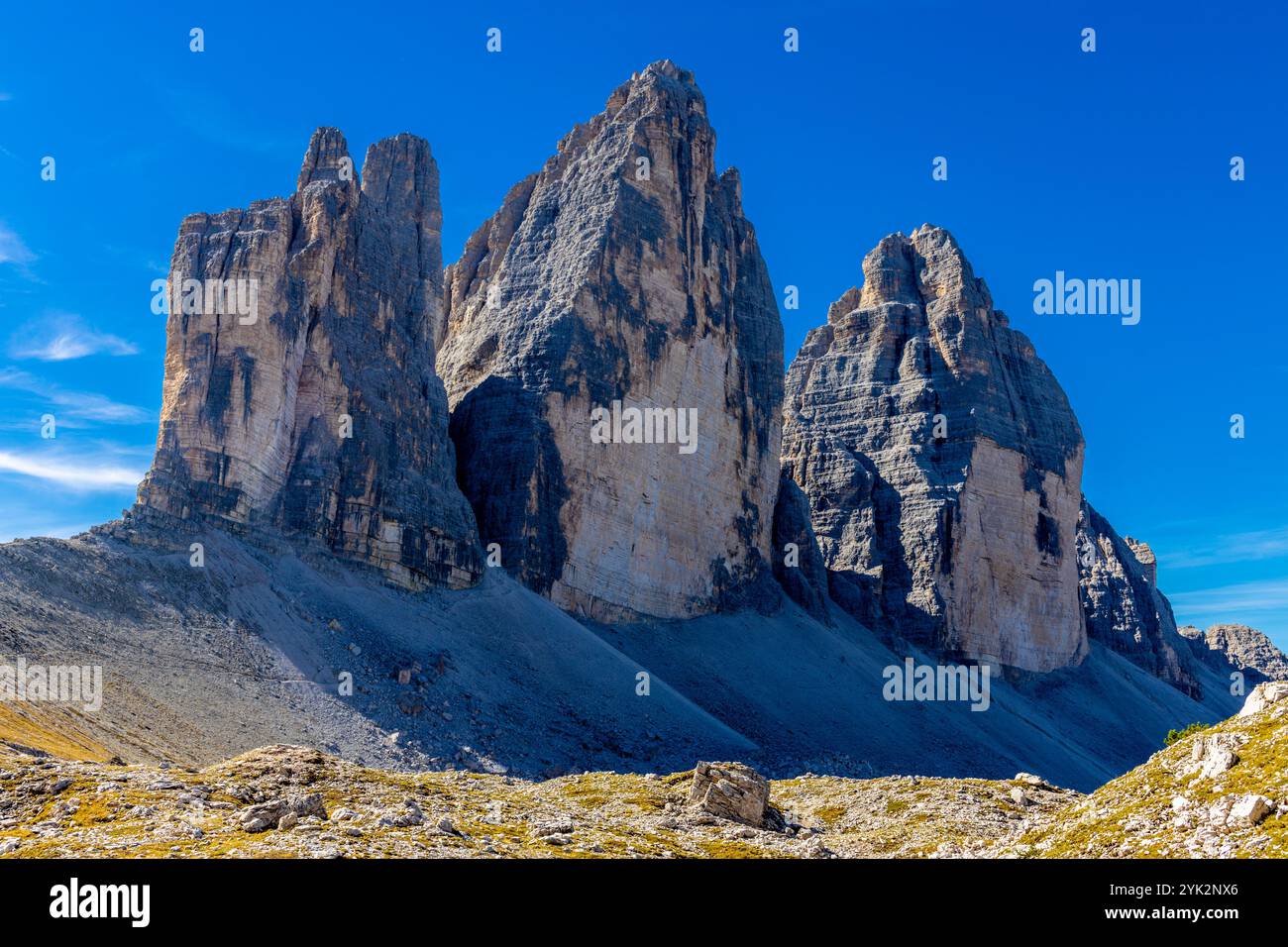 Tre Cime di Lavaredo in the Dolomites popular mountain group known for ...