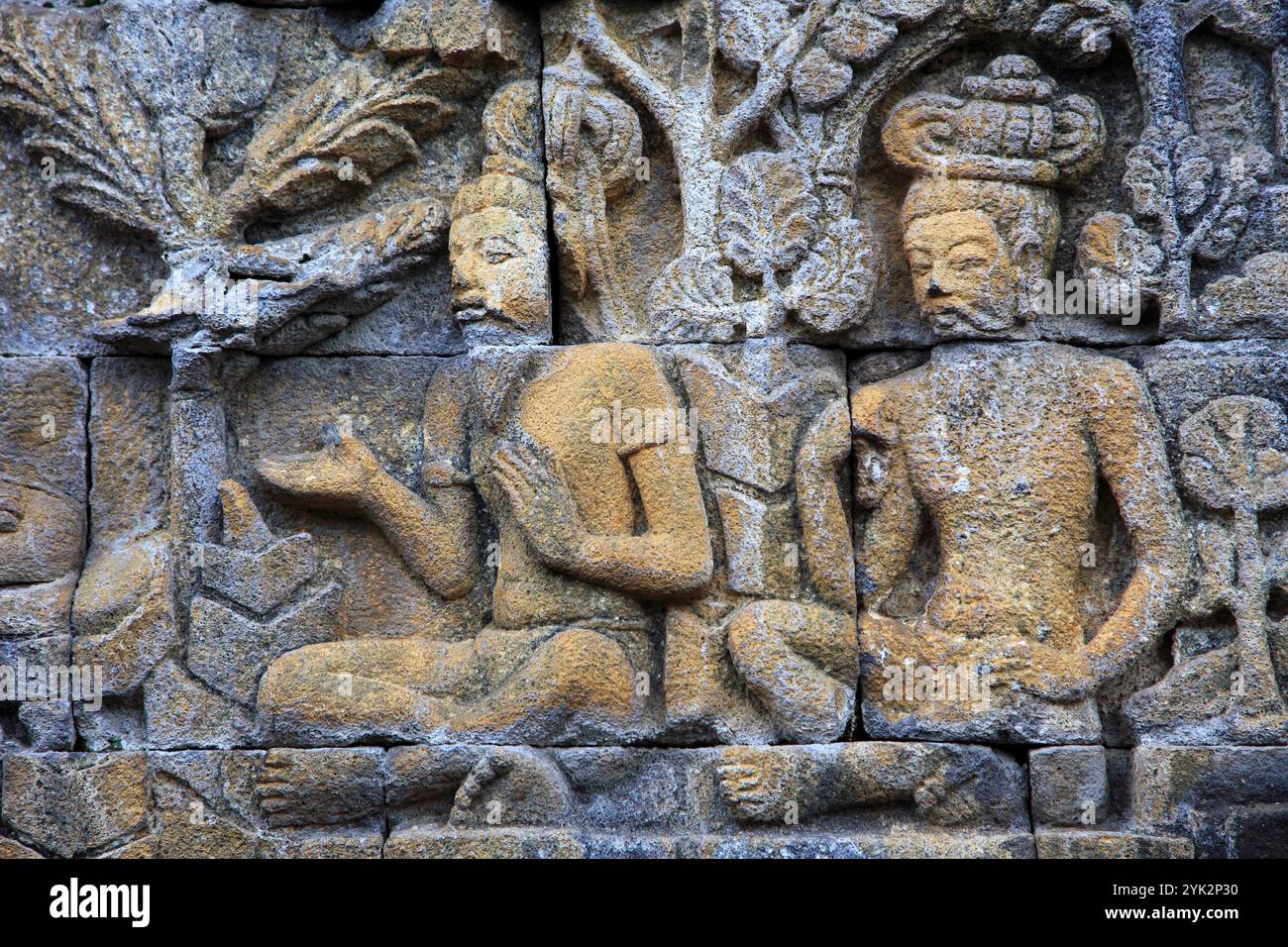Indonesia, Java, Borobudur Temple, sculpture, stone carving, relief ...