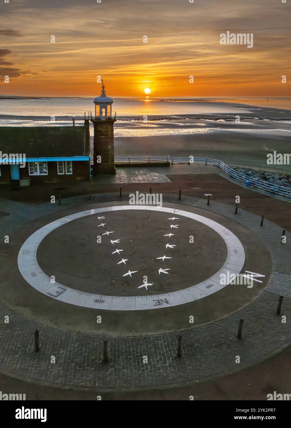 Aerial view sunset pier lighthouse hi-res stock photography and images ...