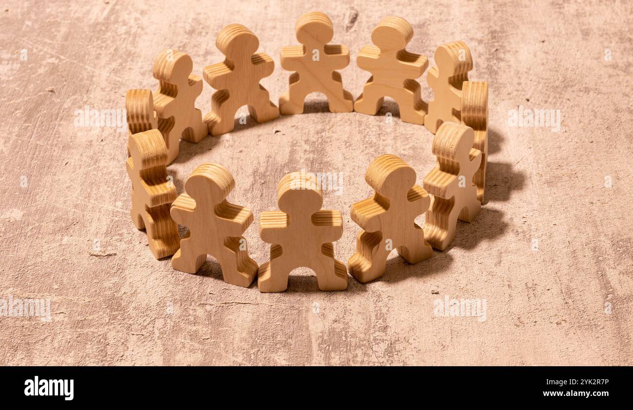 Color wheel of wooden blocks. Colors of unity. Circle of colored blocks ...