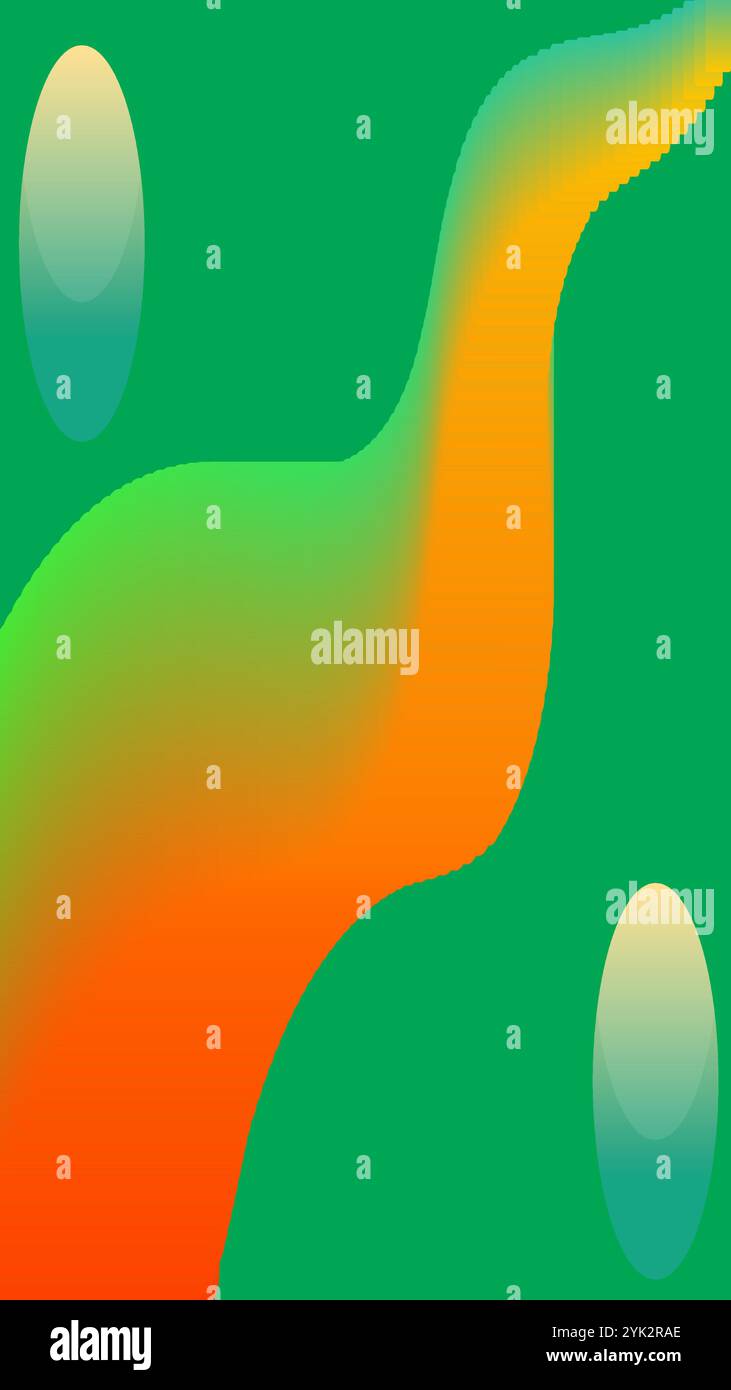Abstract vertical background with green orange wavy object Stock Vector ...