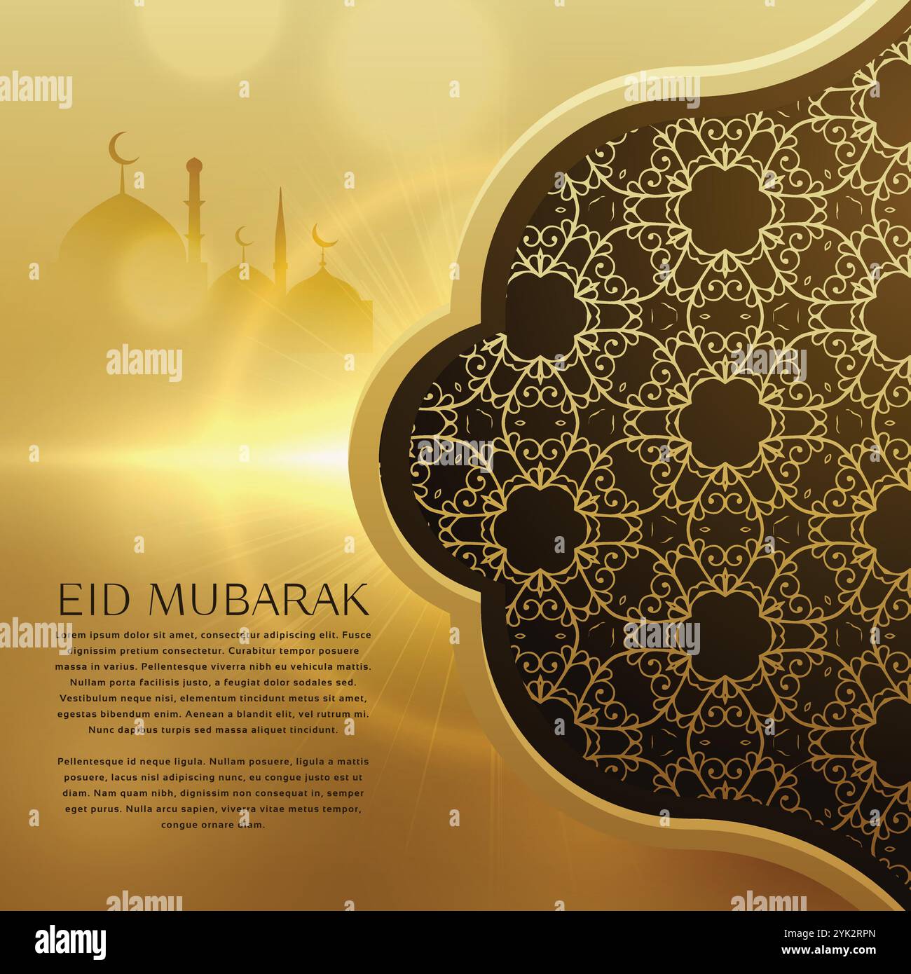 awesome eid festival background with islamic pattern design Stock ...