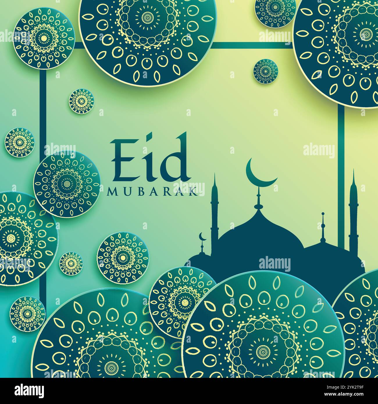 creative eid festival greeting background with islamic patterns Stock ...