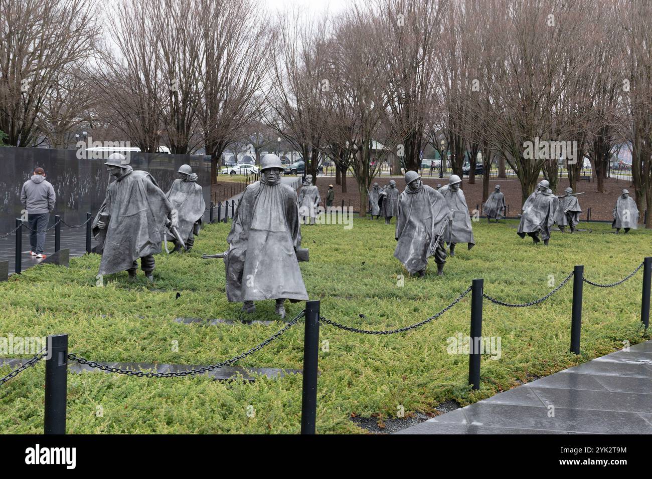 WASHINGTON DC-FEB 10, 2024: The Korean War Veterans Memorial is located ...