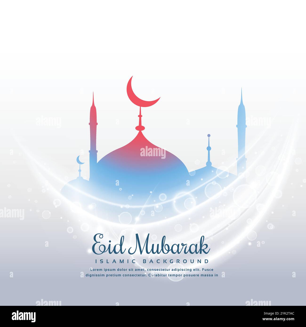 awesome eid festival background with mosque and light effect Stock ...