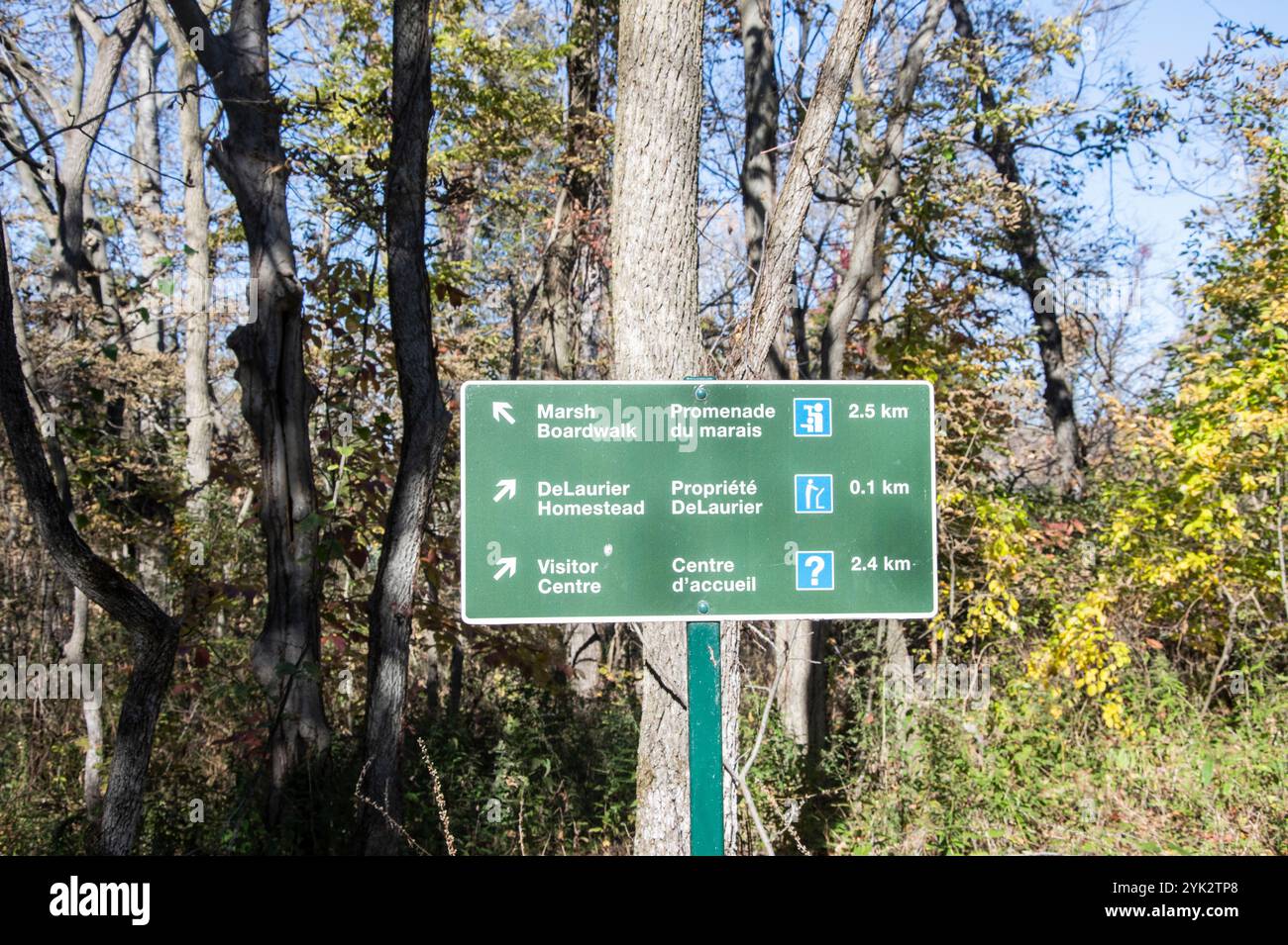 Direction sign to Marsh Boardwalk, Delaurier and visitor centre at ...