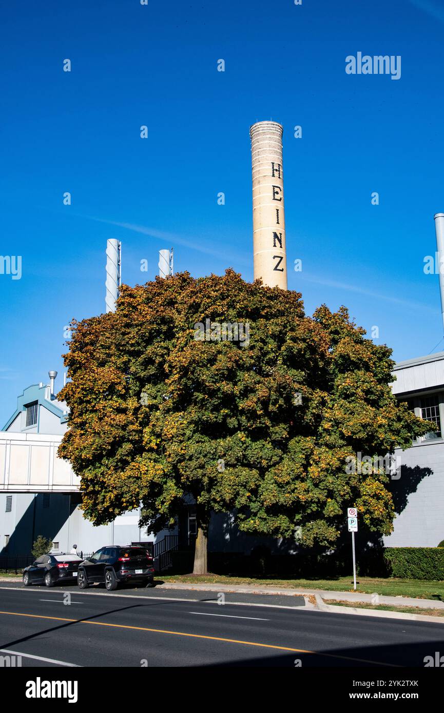 Heinz sign on a stack at Highbury Canco facility on Oak Street East in ...