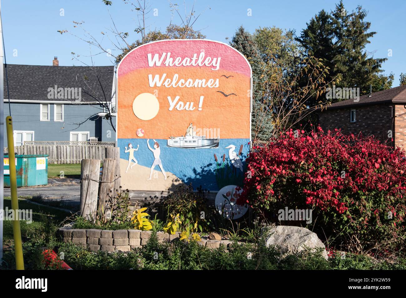 Wheatley welcomes you sign on Talbot Road in Ontario, Canada Stock ...