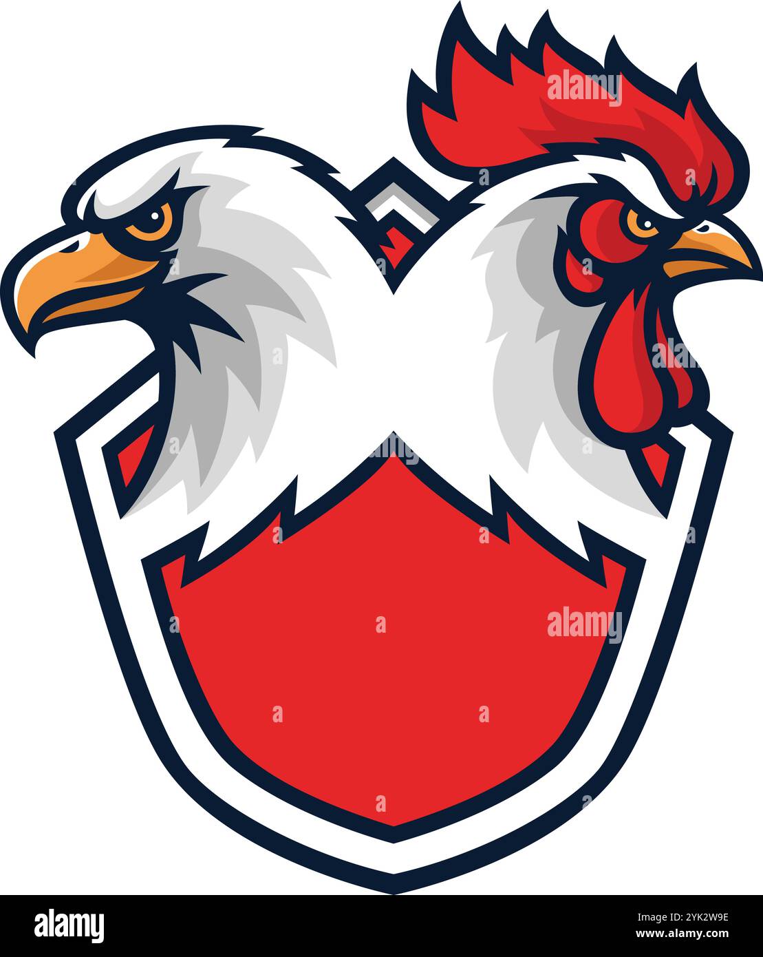 Eagle vs Rooster into the Shield Design Stock Vector Image & Art - Alamy
