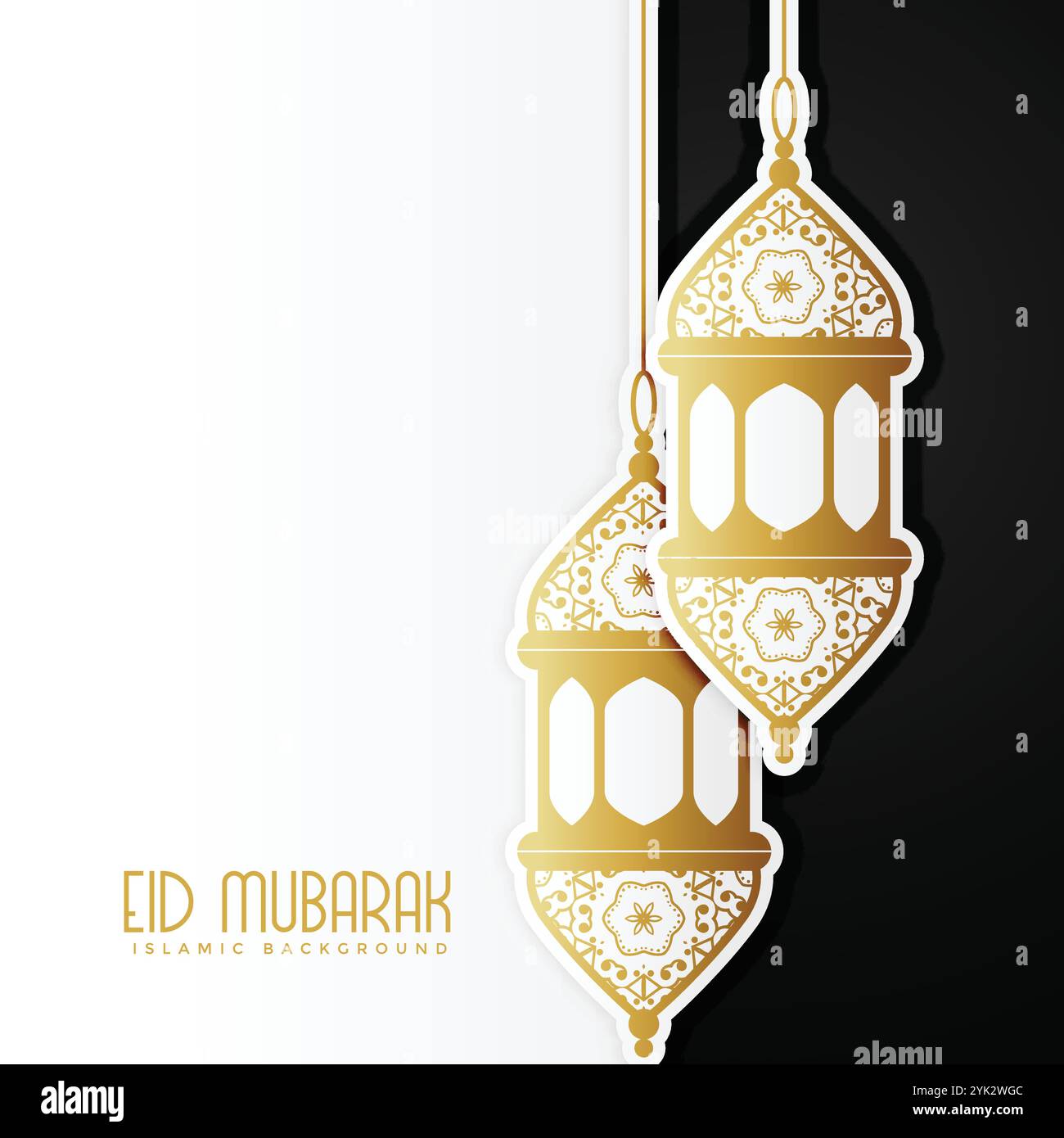 awesome eid mubarak design with hanging lamps Stock Vector Image & Art ...