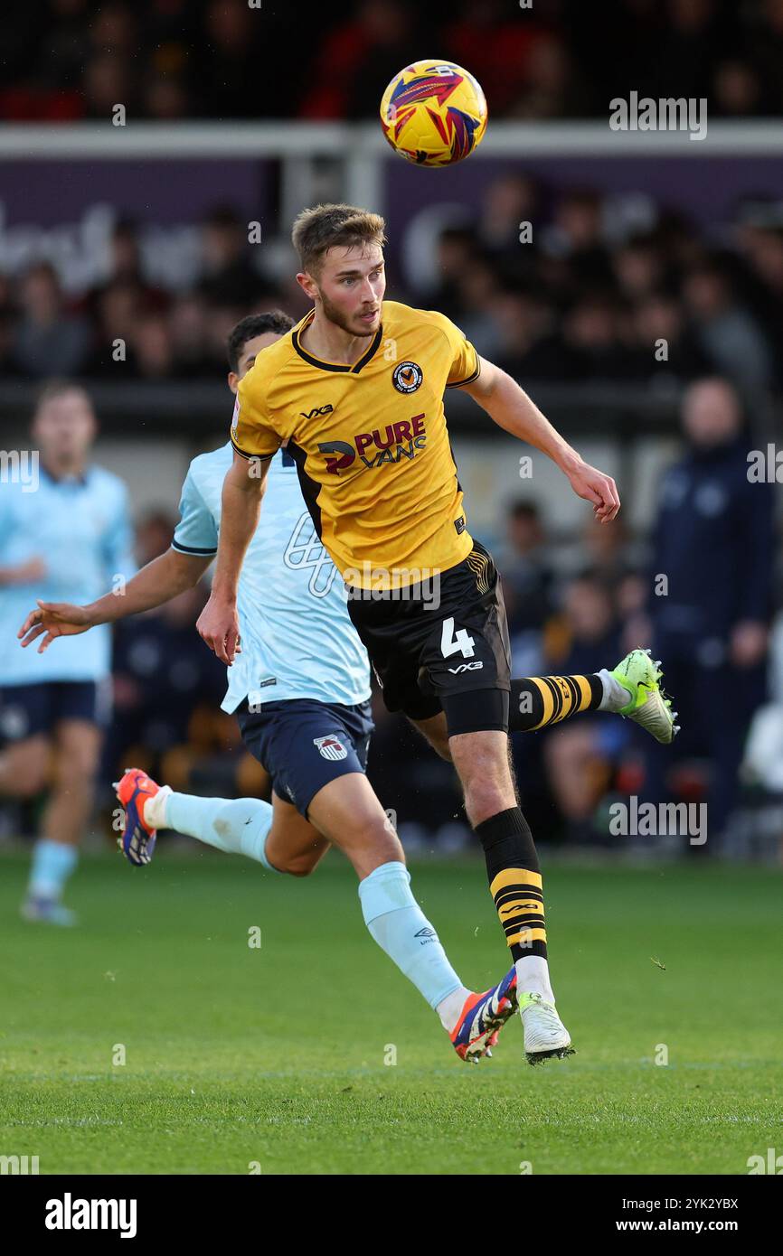 Newport, UK. 16th Nov, 2024. Matthew Baker of Newport County in action ...