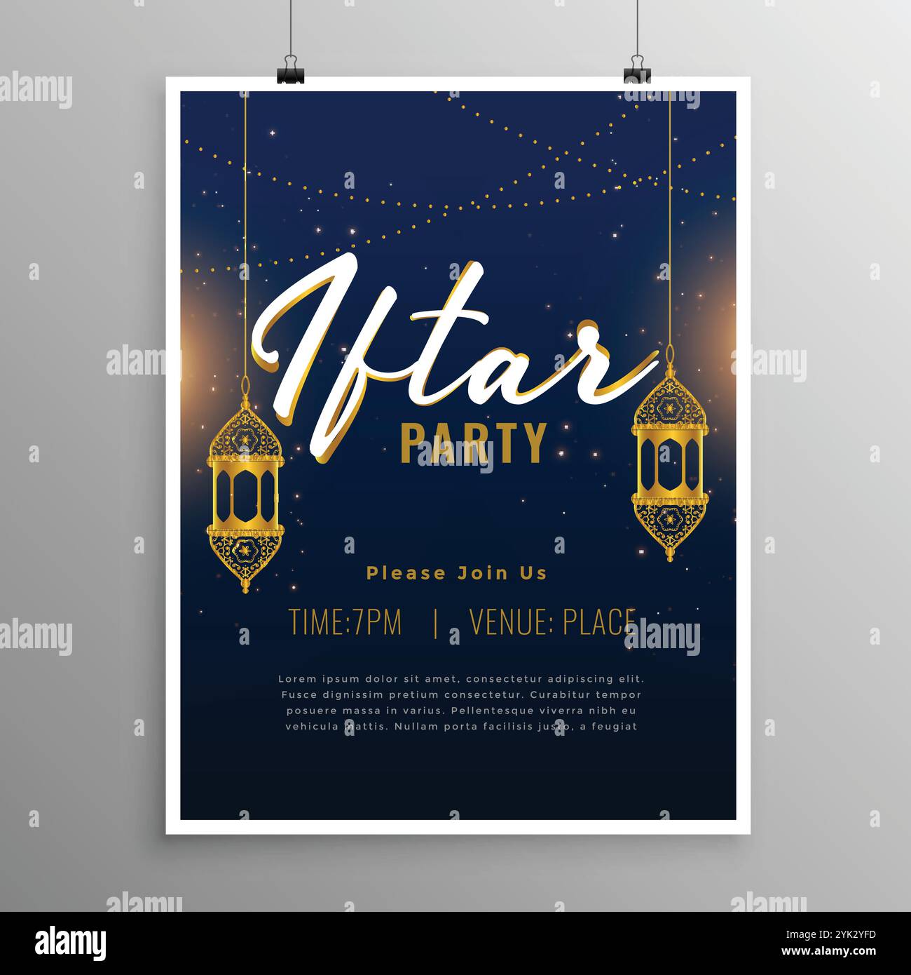iftar food party celebration invitation template Stock Vector Image ...