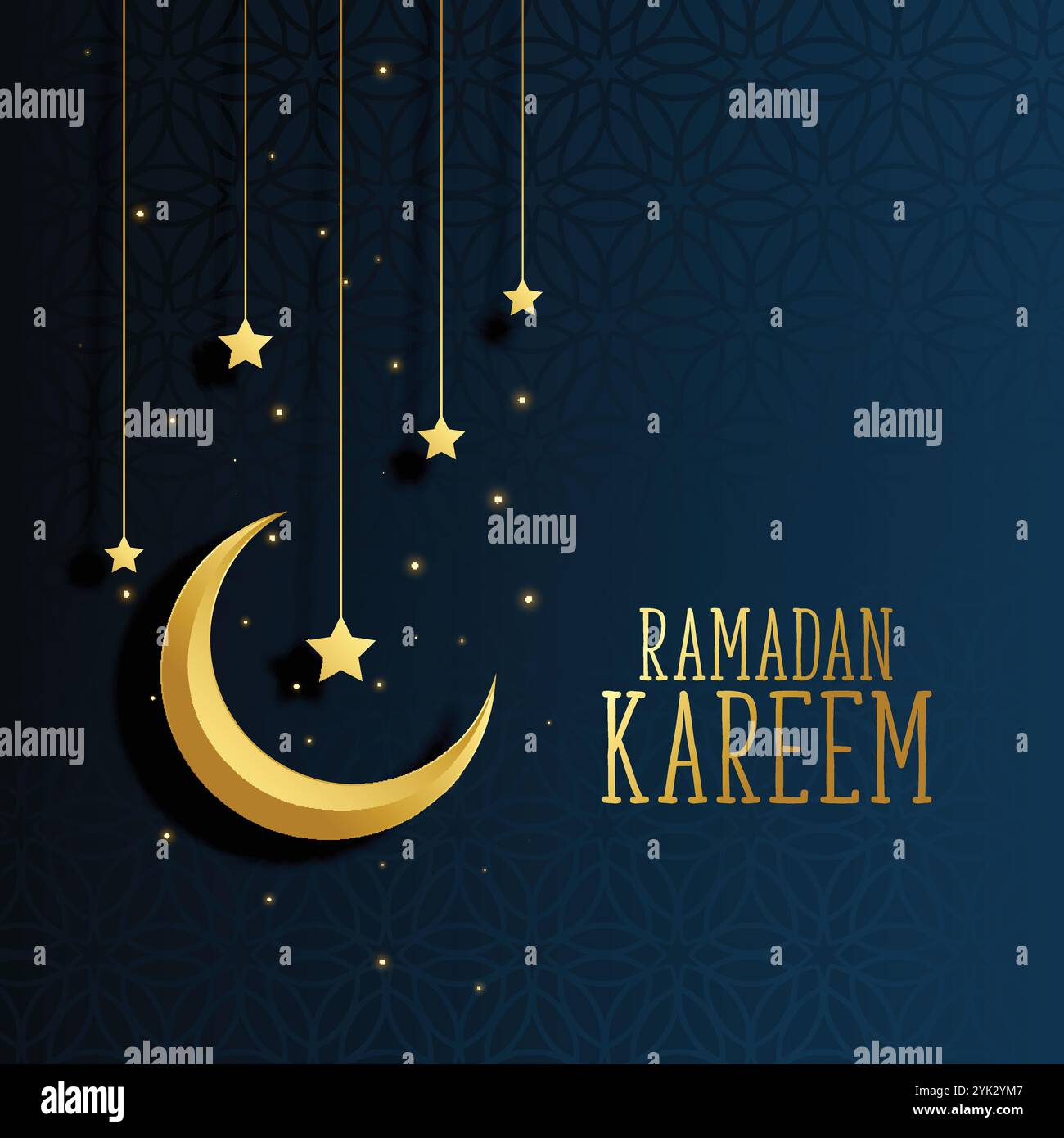 Golden islamic moon stars Stock Vector Images - Alamy