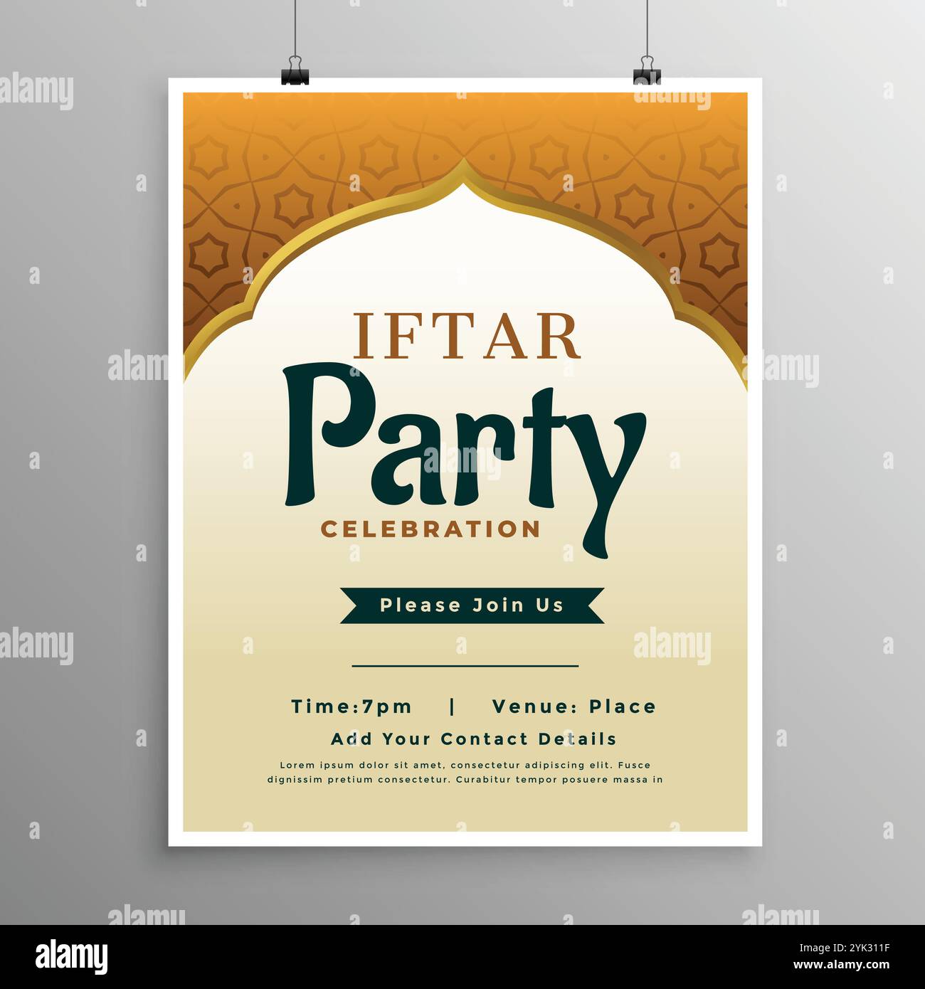 islamic banner design with iftar party invitation Stock Vector Image ...