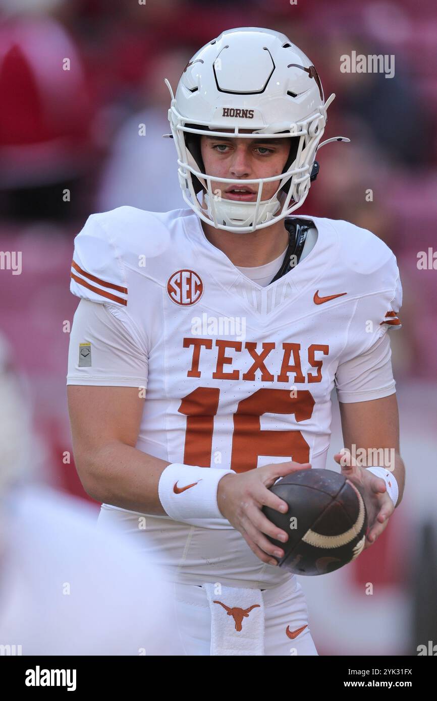 November 16, 2024: Arch Manning #16 Longhorn QB takes a snap from his ...