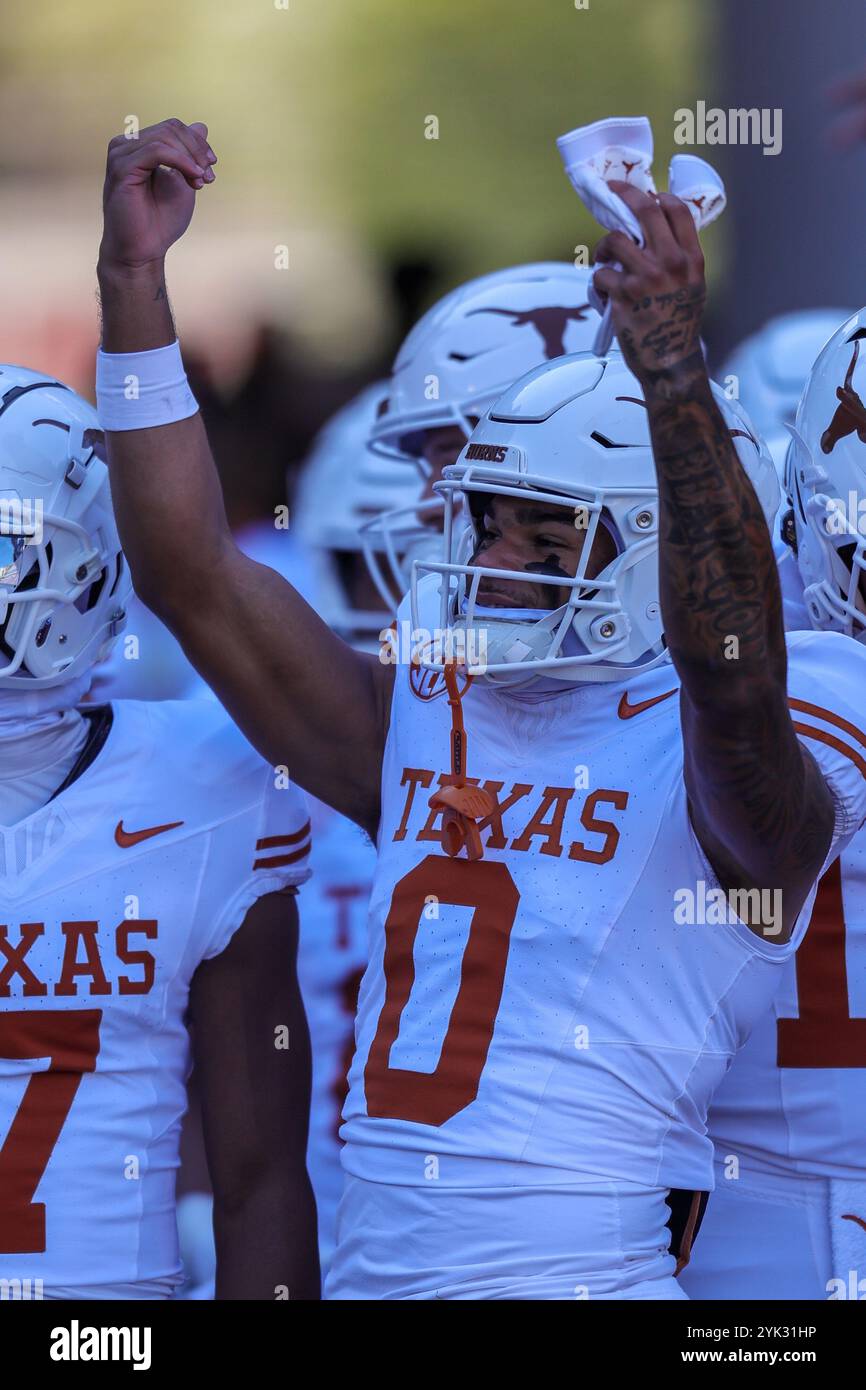 DeAndre Moore Jr. 16th Nov, 2024. #0 Longhorn receiver motions up to ...