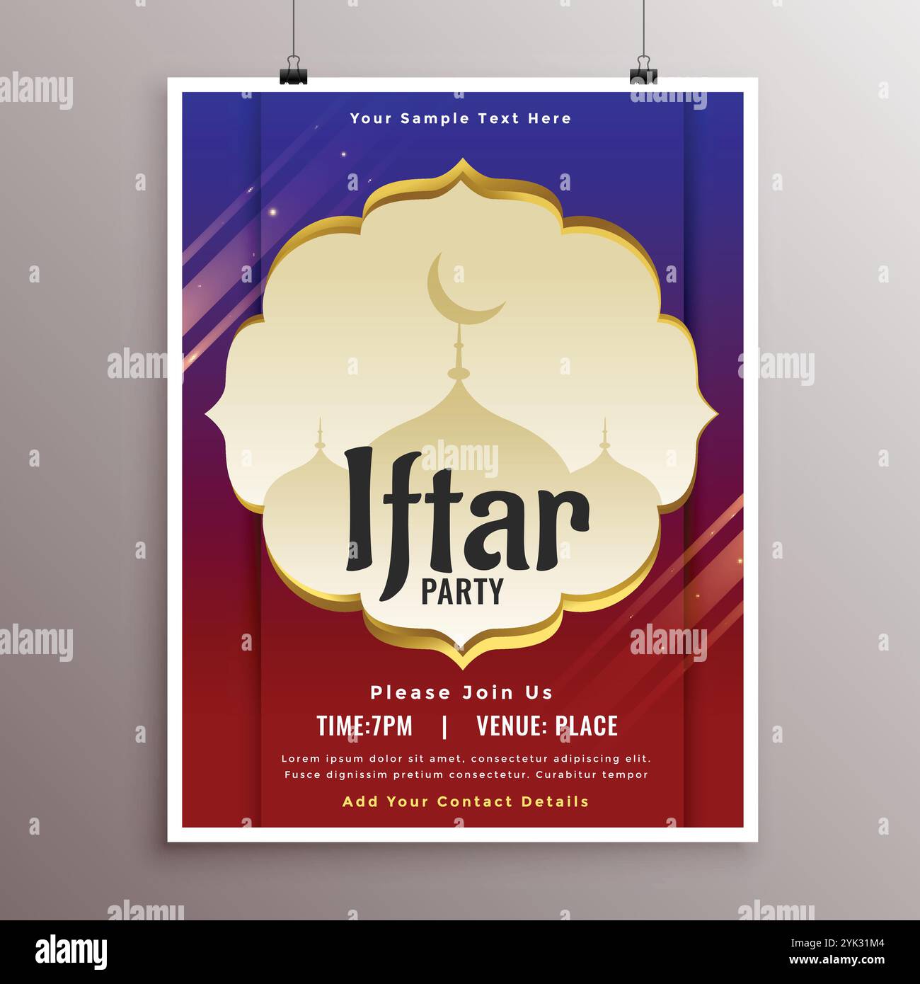 arabic style iftar party invitation card design Stock Vector Image ...