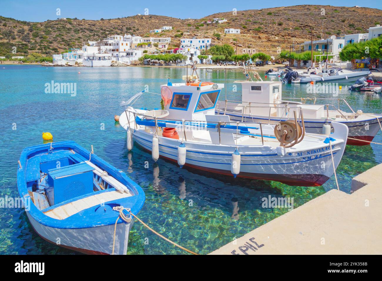 Fishing boats, Faros, Sifnos Island, Cyclades Islands, Greece Stock ...
