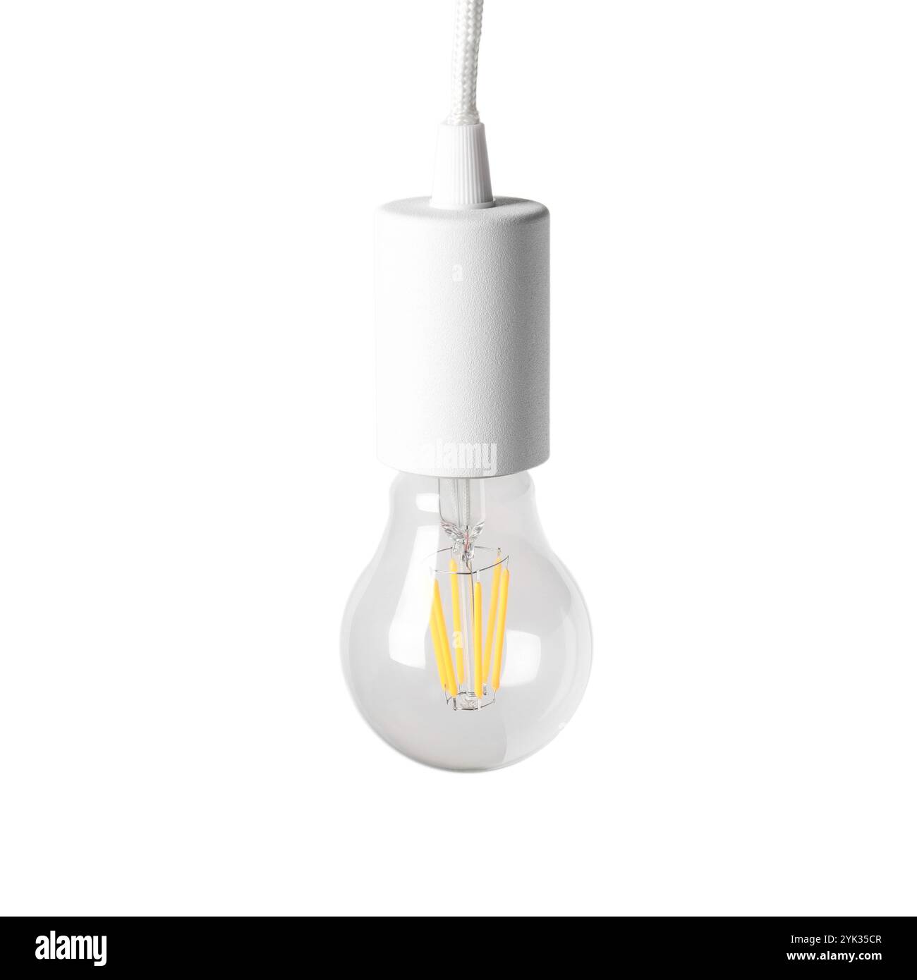 Hanging lightbulb isolated Cut Out Stock Images & Pictures - Alamy