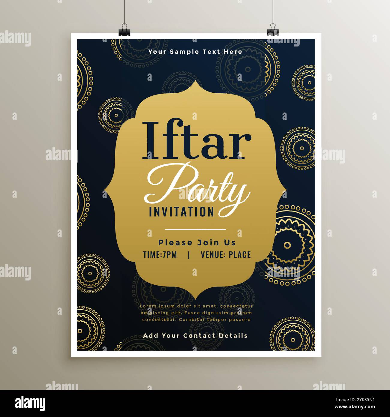 ramadan islamic iftar party golden template Stock Vector Image & Art ...
