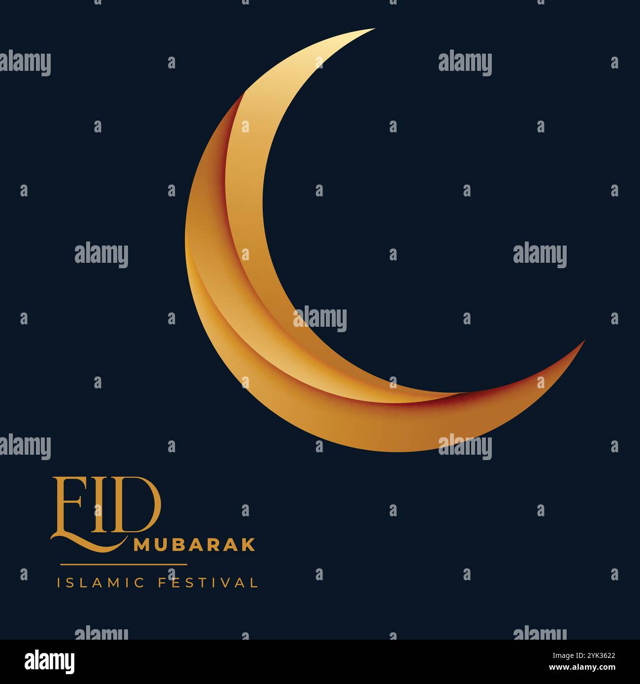 3d crescent moon golden Stock Vector Images - Alamy