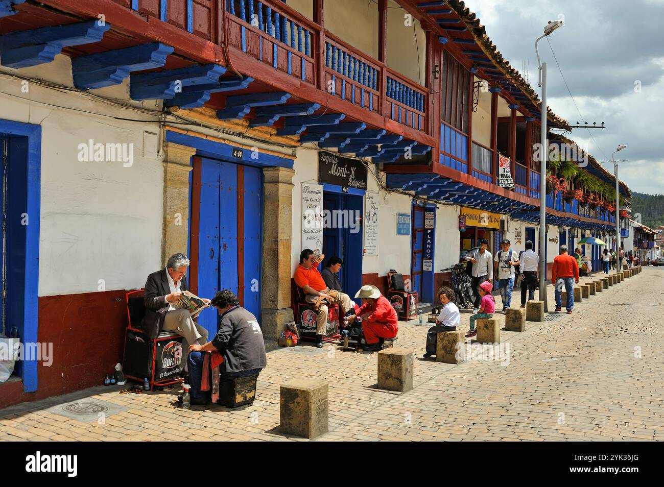 Spanish Colonial style buildings surrounding the main square of ...
