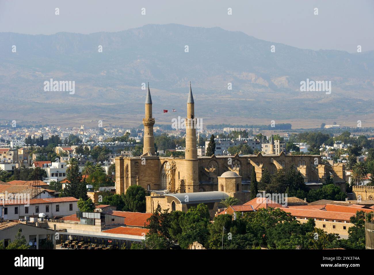 general view of the Turkish controlled part of Nicosia,with Agia Sofia ...