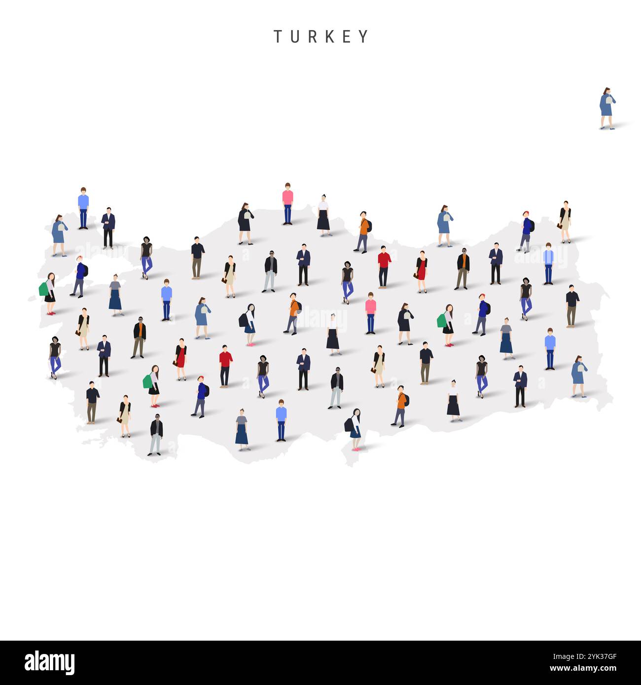 Turkey population map. Large group of people in a shape of Turkish map ...