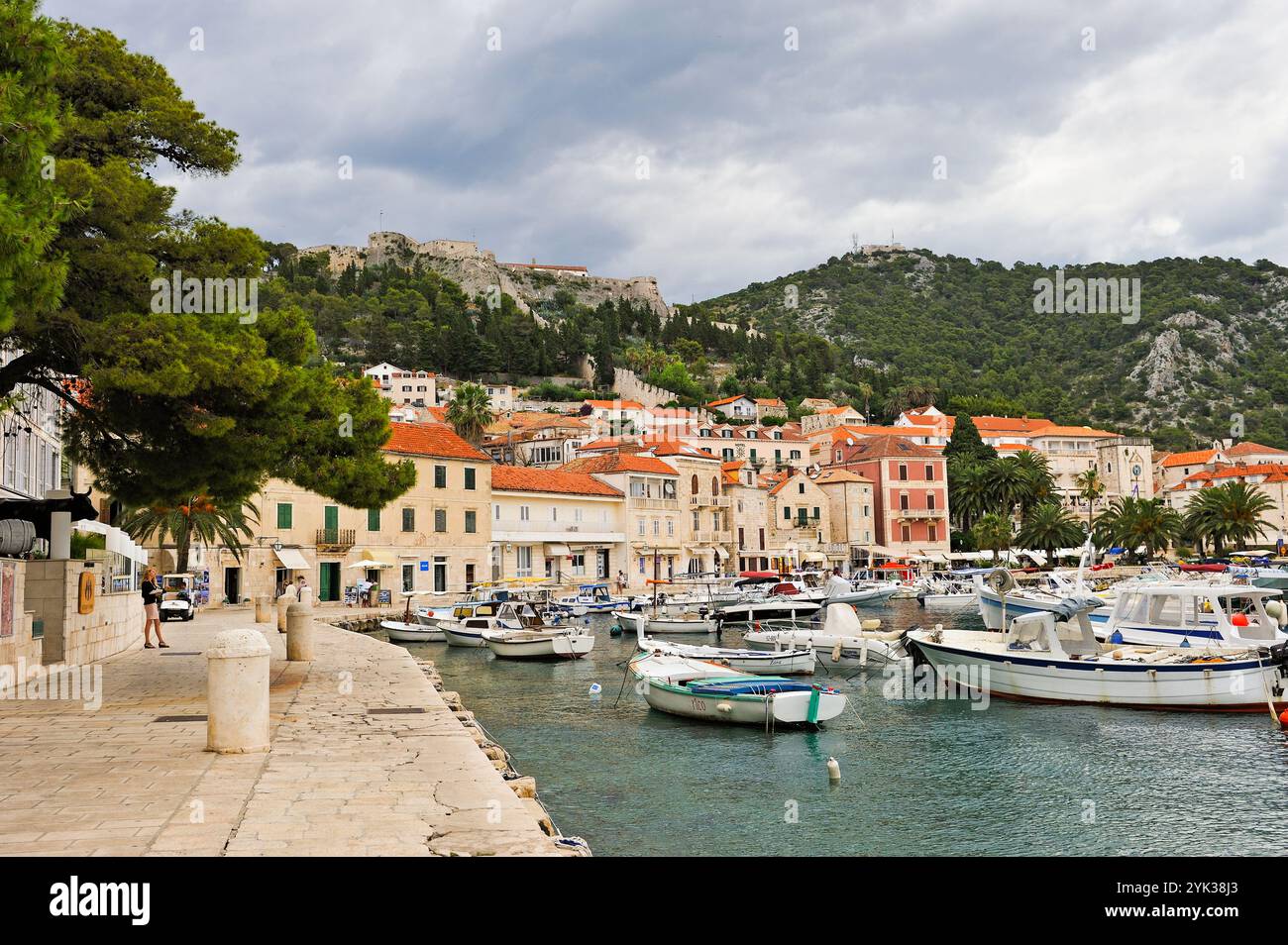 harbor of Hvar city, Hvar island, Croatia, Southeast Europe Stock Photo ...