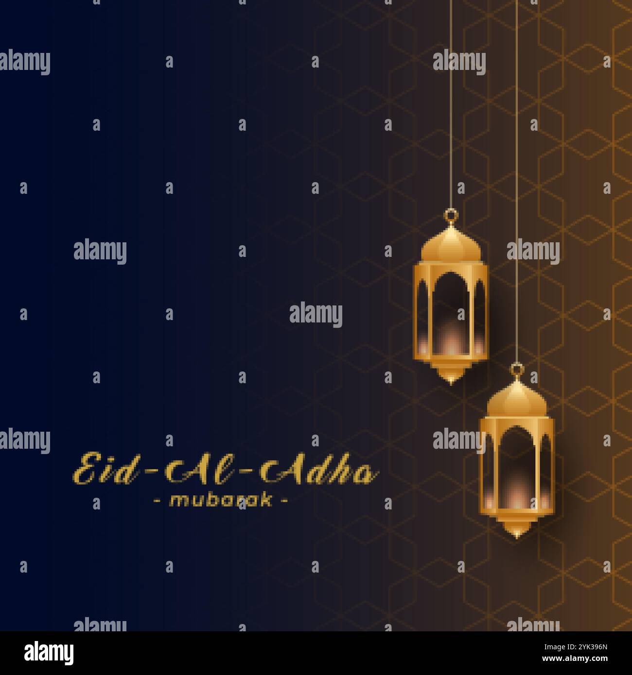 Eid al adha design with golden hanging lamps Stock Vector Image & Art ...