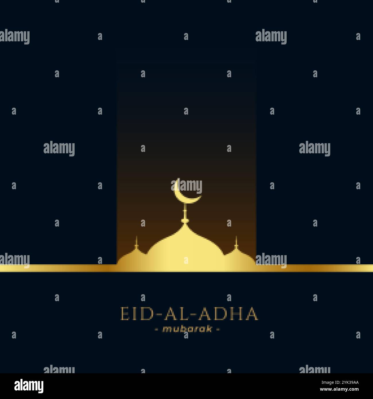 beautiful golden mosque eid al adha greeting Stock Vector Image & Art ...