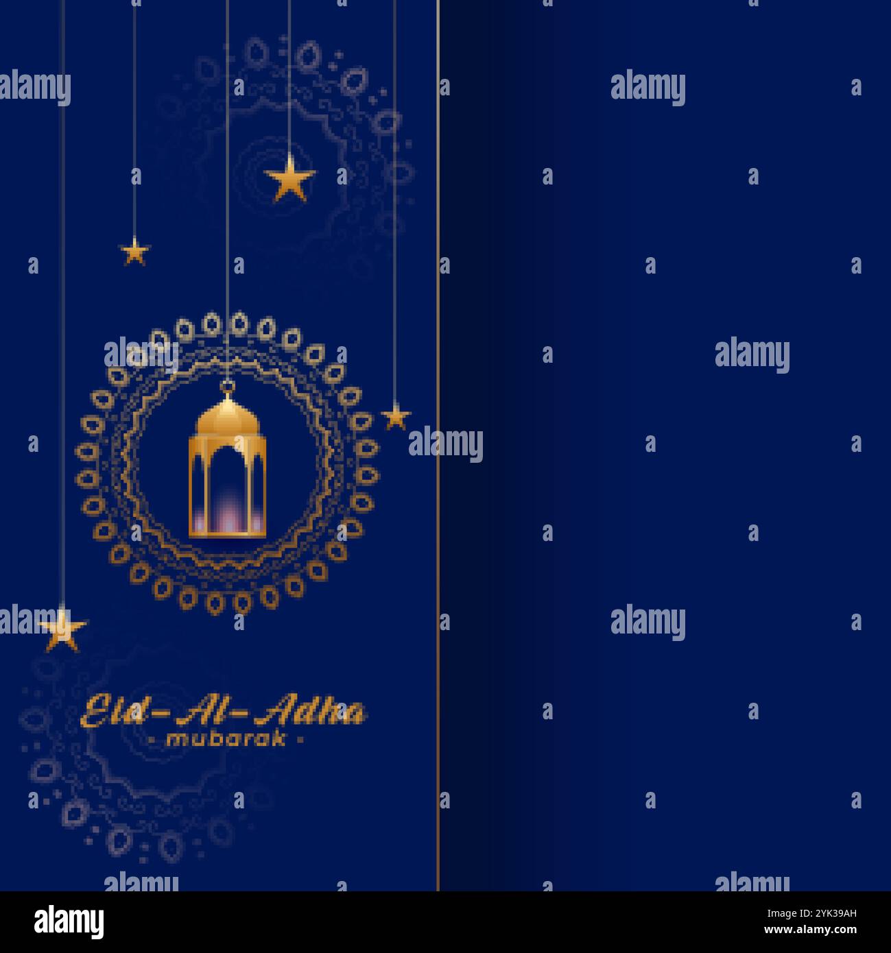 eid al adha bakreed greeting in gold and blue colors Stock Vector Image ...