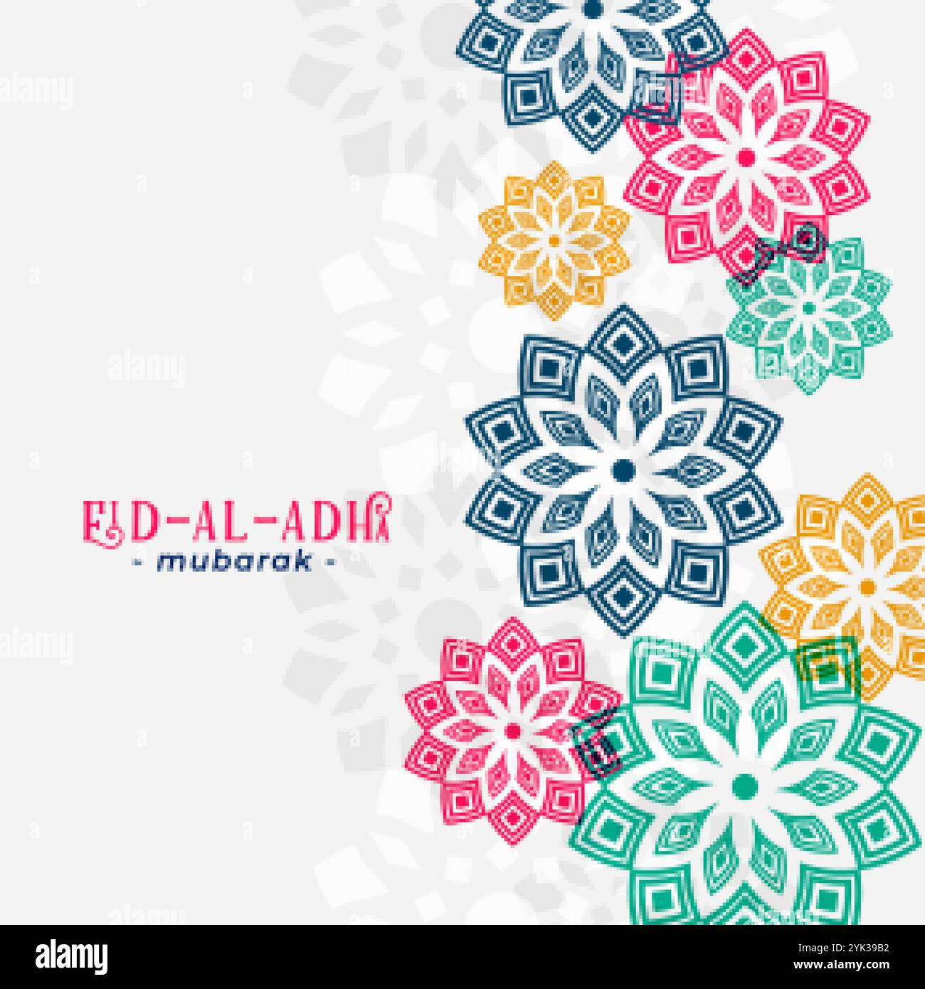 Eid Al Adha arabic greeting with islamic pattern Stock Vector Image ...