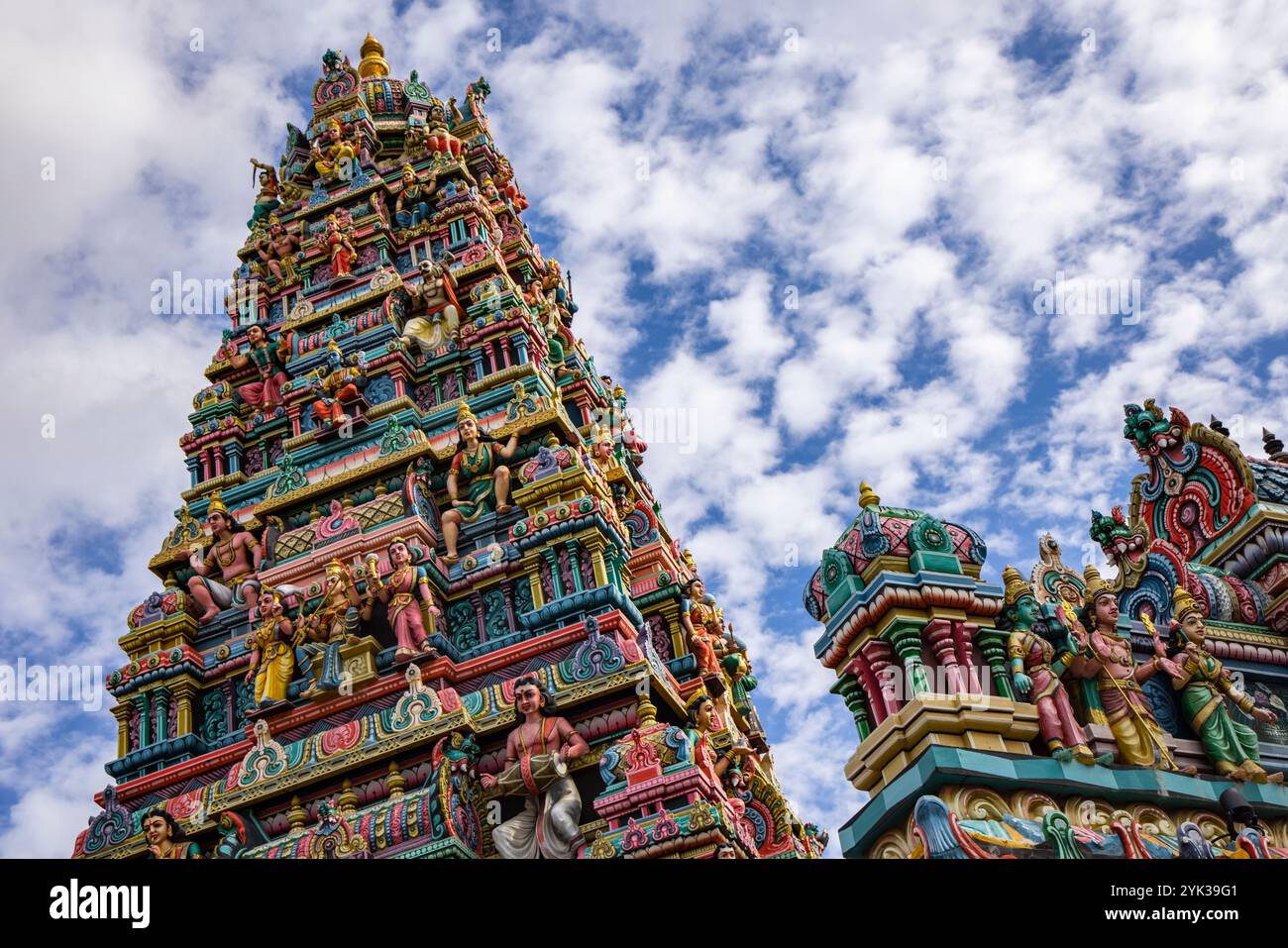 Colorful facade of the Hindu temple Kannanur Mariamman Kovil, Port ...