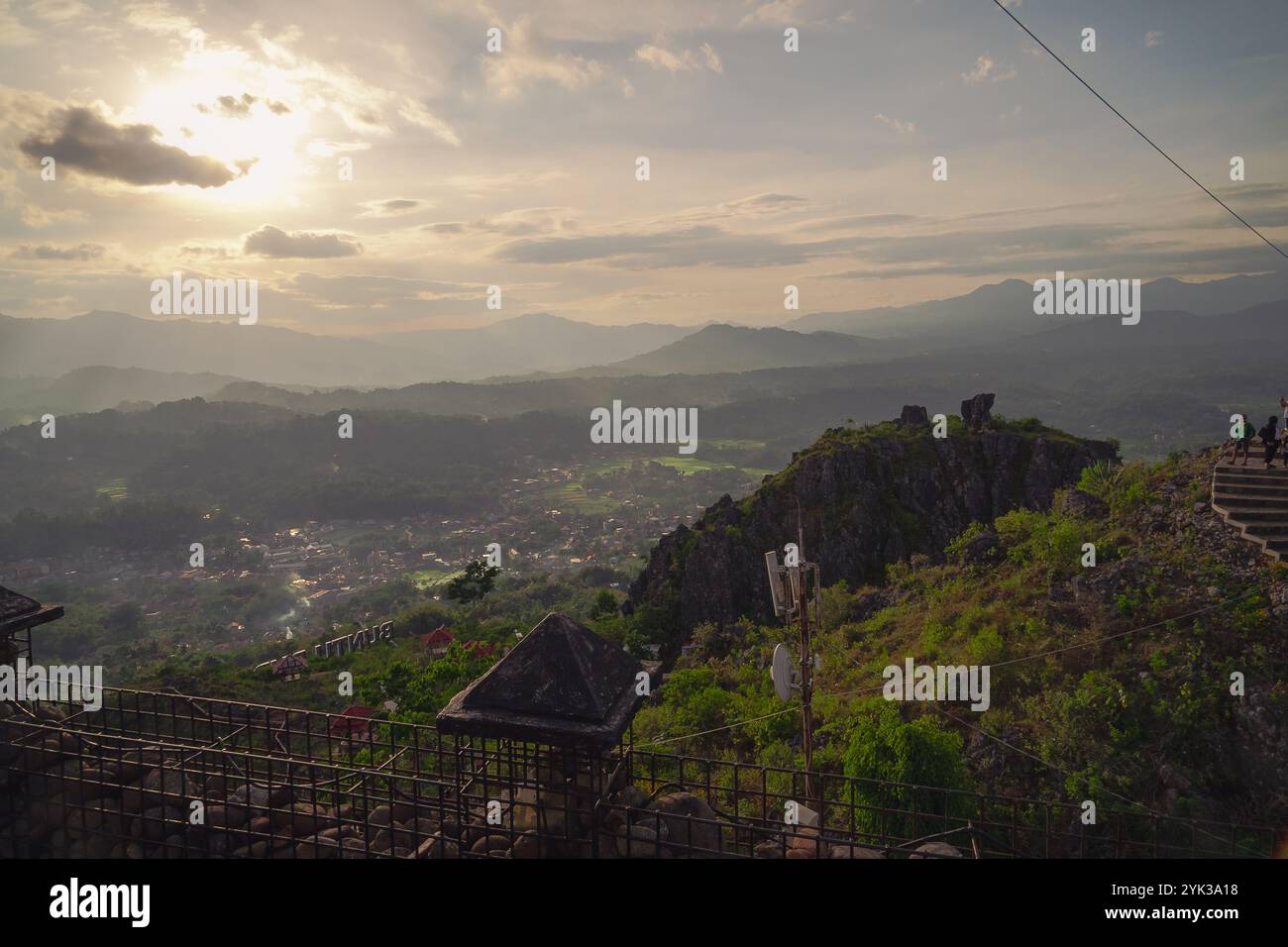 View of the city of Tana Toraja from the Jesus Statue tourist ...