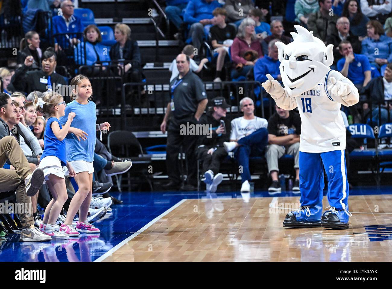 NOVEMBER 16, 2024: During a media time out, the St. Louis Billiken ...