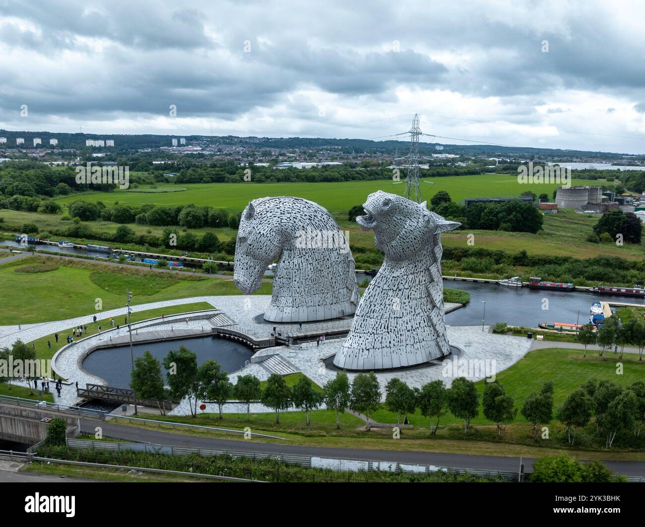 The Kelpies are a pair of monumental steel horse-heads between the ...