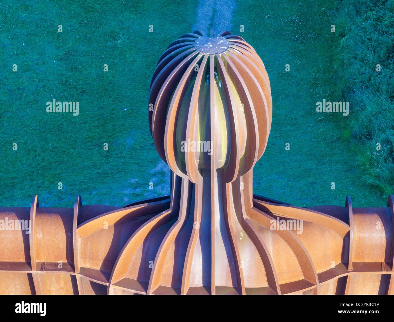 Aerial view of the Angel of the North in Gateshead, England Stock Photo ...