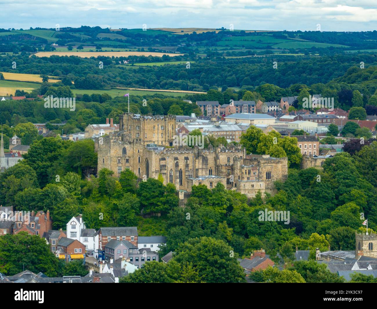 An aerial view of the historic city of durham hi-res stock photography ...