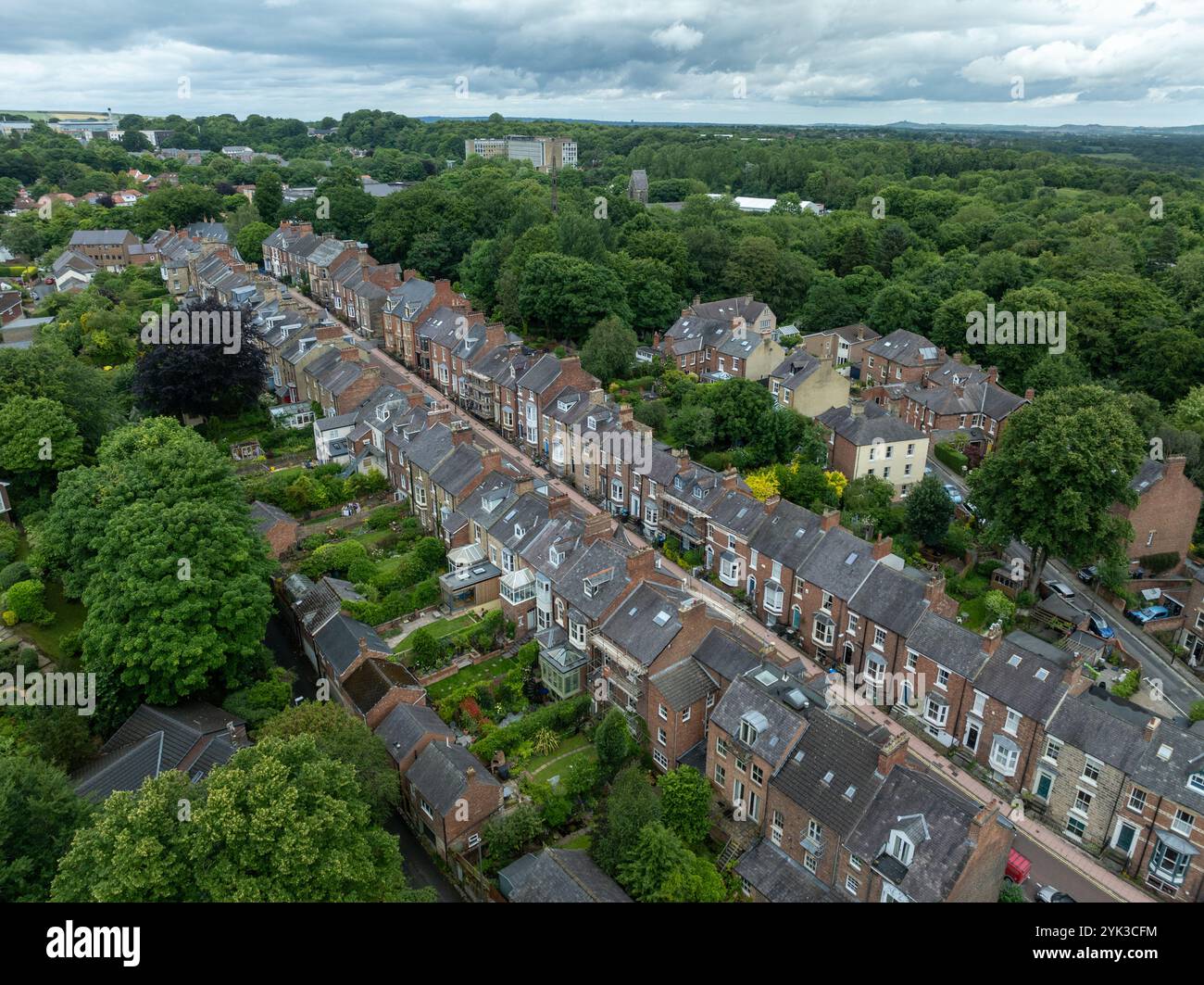Aerial view of typical British homes in Durham, United Kingdom Stock ...
